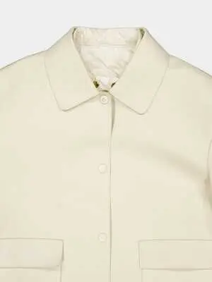 Moncler Haricot 3-in-1 Leather Shirt Jacket - Cream