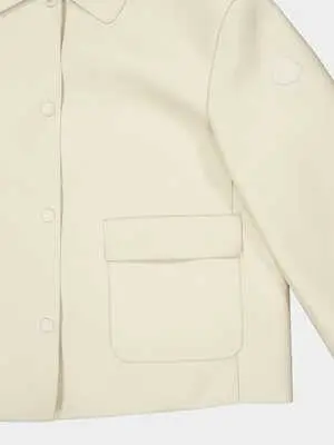 Moncler Haricot 3-in-1 Leather Shirt Jacket - Cream