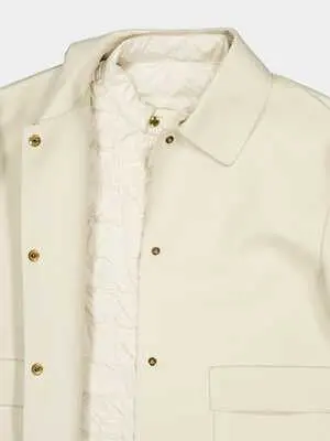 Moncler Haricot 3-in-1 Leather Shirt Jacket - Cream