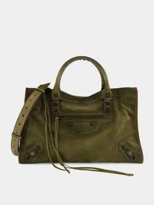 Balenciaga Le City Bag Medium In Suede Calfskin