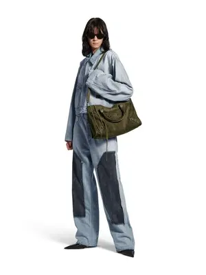 Balenciaga Le City Bag Medium In Suede Calfskin