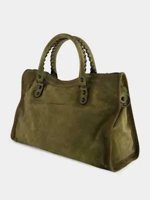 Balenciaga Le City Bag Medium In Suede Calfskin