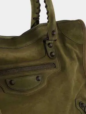 Balenciaga Le City Bag Medium In Suede Calfskin