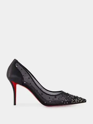 CHRISTIAN LOUBOUTIN Miss Z 80 Degrastrass Perla Pumps - Black