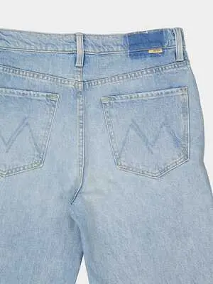 MOTHER The Dodger Button Hover Cuff Jeans - Blue