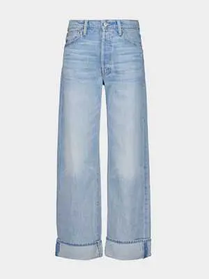 MOTHER The Dodger Button Hover Cuff Jeans - Blue