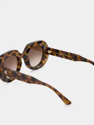 EMMANUELLE KHANH Love Tortoiseshell Oval Sunglasses