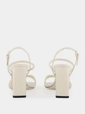 JIMMY CHOO Elsy 85 Nappa Leather Sandals - Cream