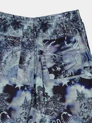 Off-White Printed Viscose Bowling Shorts - Blue