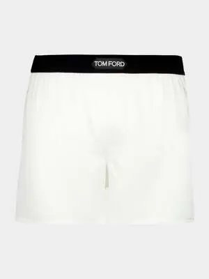 TOM FORD UNDERWEAR Silk Boxer Shorts - White
