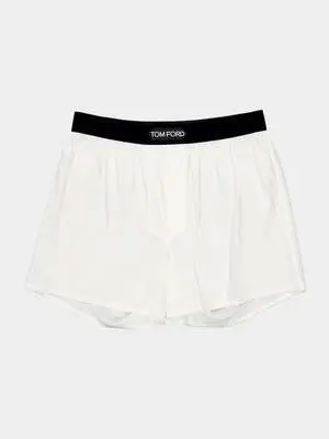 TOM FORD Silk Boxer Shorts - White