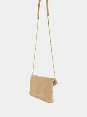 Saint Laurent Cassandre Suede Chain Pouch
