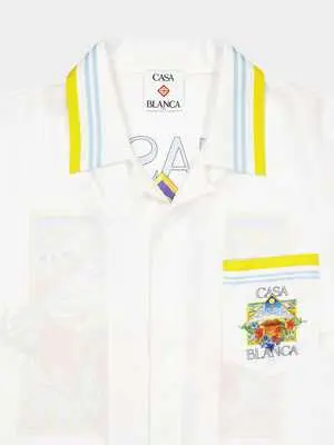 Casablanca Flower Court Silk Tennis Cuban Shirt - Multicolour
