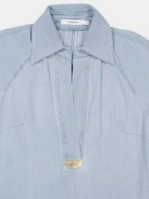 Zimmermann Denim Midi Shirt Dress - Blue