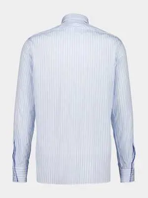 TOM FORD Light And White Striped Cotton Shirt - Blue