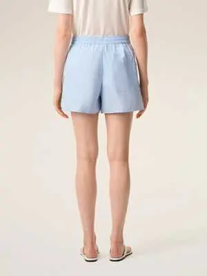 AMI Paris Striped Cotton Shorts - Blue