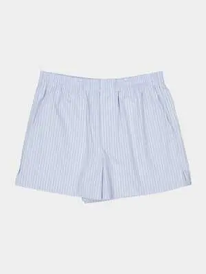 AMI Paris Striped Cotton Shorts - Blue