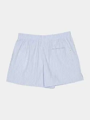 AMI Paris Striped Cotton Shorts - Blue