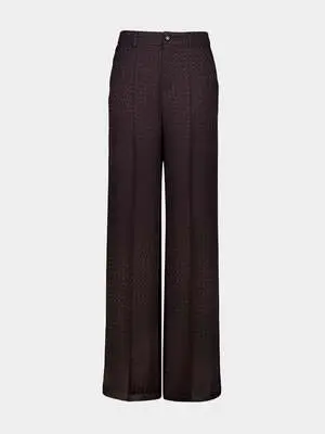 Gucci Horsebit Silk Straight-fit Trousers - Brown