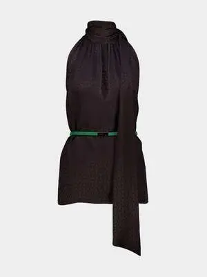 Gucci Silk Jacquard Horsebit Top