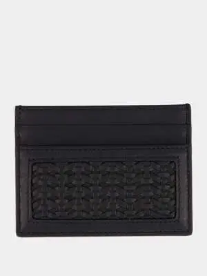 Dolce & Gabbana Woven Calfskin Leather Card Holder