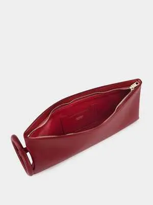 TOM FORD Aura Nappa Leather Clutch - Red
