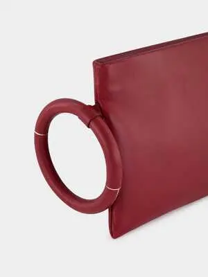 TOM FORD Aura Nappa Leather Clutch - Red