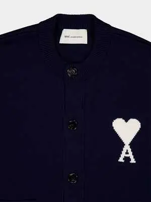 AMI Paris De Coeur Wool Cardigan