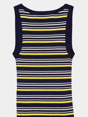 Miu Miu Striped Cotton Tank Top - Blue
