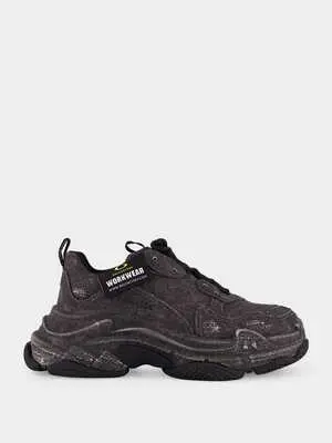 Balenciaga Triple S Canvas Sneakers - Black