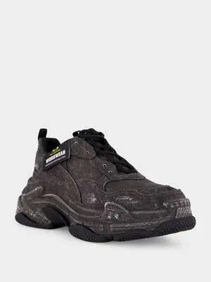 Balenciaga Triple S Canvas Sneakers - Black
