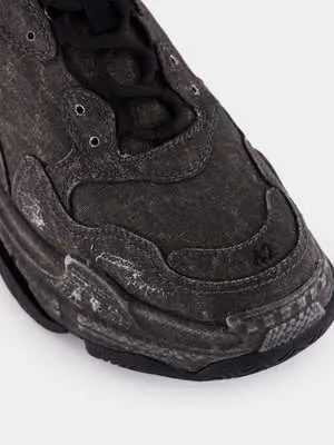 Balenciaga Triple S Canvas Sneakers - Black