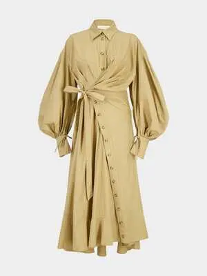 Zimmermann Rebellion Cotton Midi Dress - Beige