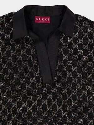 Gucci Wool Lamé Gg Crystal Top