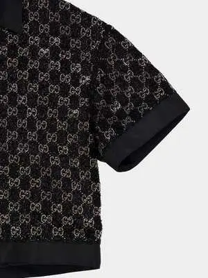 Gucci Wool Lamé Gg Crystal Top