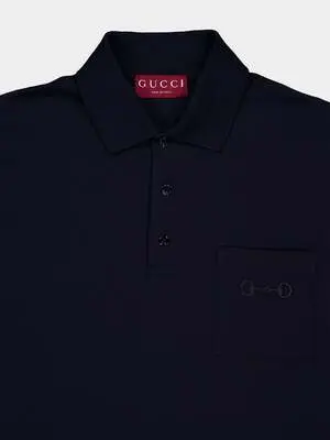 Gucci Night Cotton Polo Shirt - Blue
