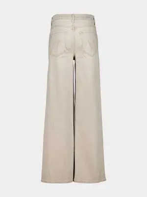 MOTHER Wide-leg Cotton Jeans - Beige