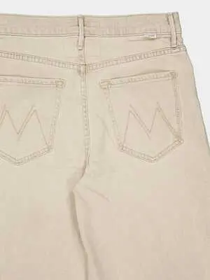 MOTHER Wide-leg Cotton Jeans - Beige
