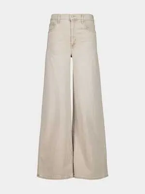 MOTHER Wide-leg Cotton Jeans - Beige