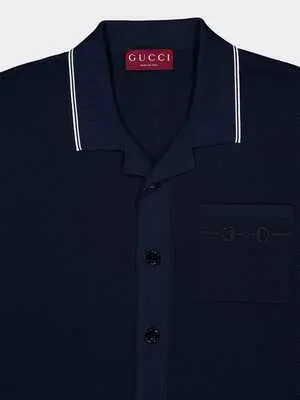 Gucci Ink Short-sleeve Viscose Polo Shirt