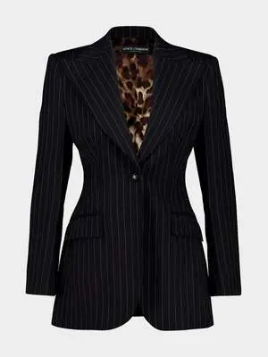 Dolce & Gabbana Single-breasted Pinstripe Wool Jacket