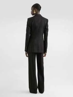 Dolce & Gabbana Single-breasted Pinstripe Wool Jacket
