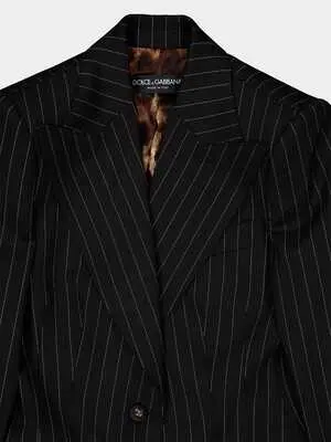 Dolce & Gabbana Single-breasted Pinstripe Wool Jacket