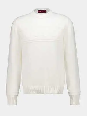 Gucci Cotton-wool Jumper With Intarsia - White