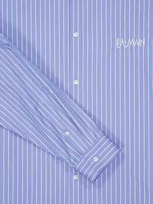 Balmain Relaxed Fit Striped Cotton Shirt