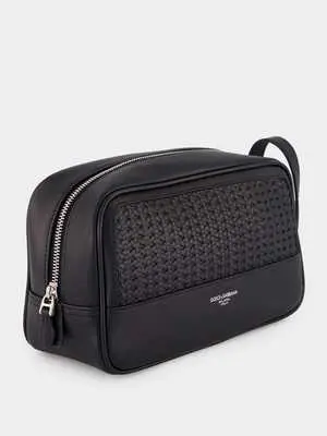 Dolce & Gabbana Woven Calfskin Leather Necessaire