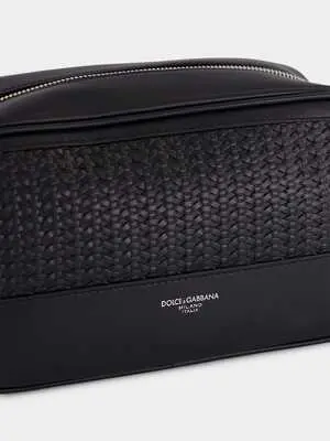 Dolce & Gabbana Woven Calfskin Leather Necessaire