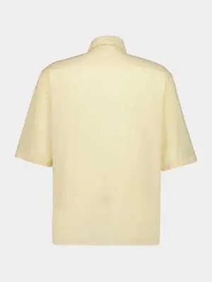 LEMAIRE Ice Apricot Short Sleeve Shirt In Washed Cotton Muslin - Yellow