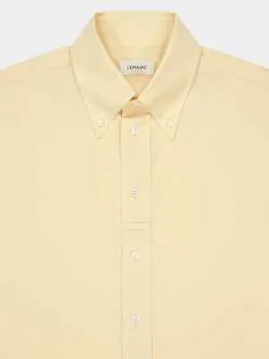 LEMAIRE Ice Apricot Short Sleeve Shirt In Washed Cotton Muslin - Yellow