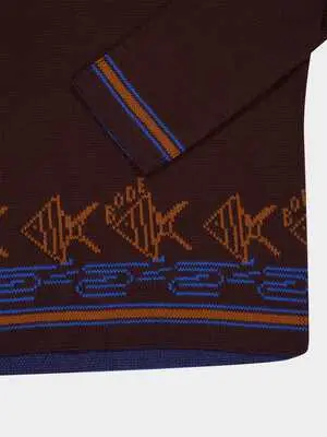 BODE Fish School Cotton Sweater - Brown